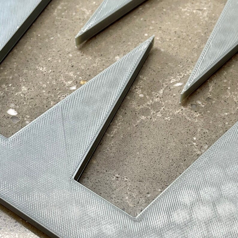 Large 3D Printed Letter Stencil. Initial W or M in Gunmetal Grey - Etsy
