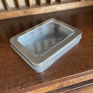 Rectangular Food Safe Tin With Window Lid. 115x85x22mm - Etsy