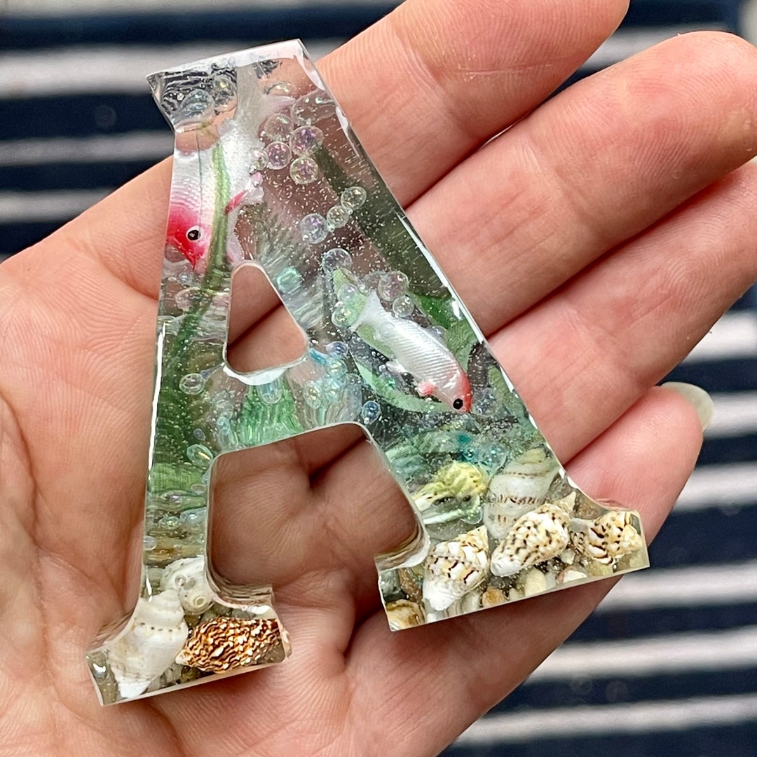 Handmade Resin Letters/alphabet With Fish Tank, Aquarium Scene. - Etsy