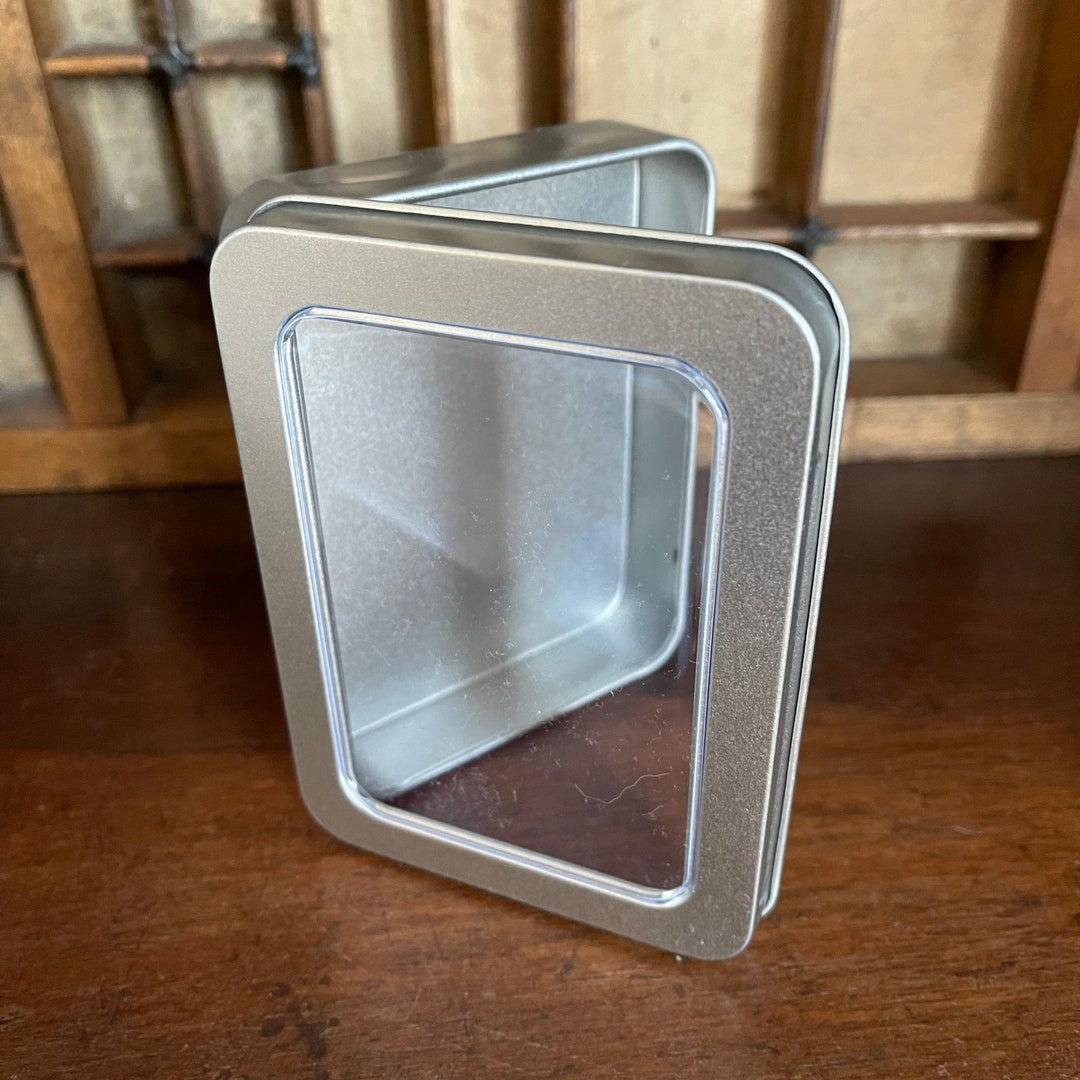 Rectangular Food Safe Tin With Window Lid. 115x85x22mm - Etsy