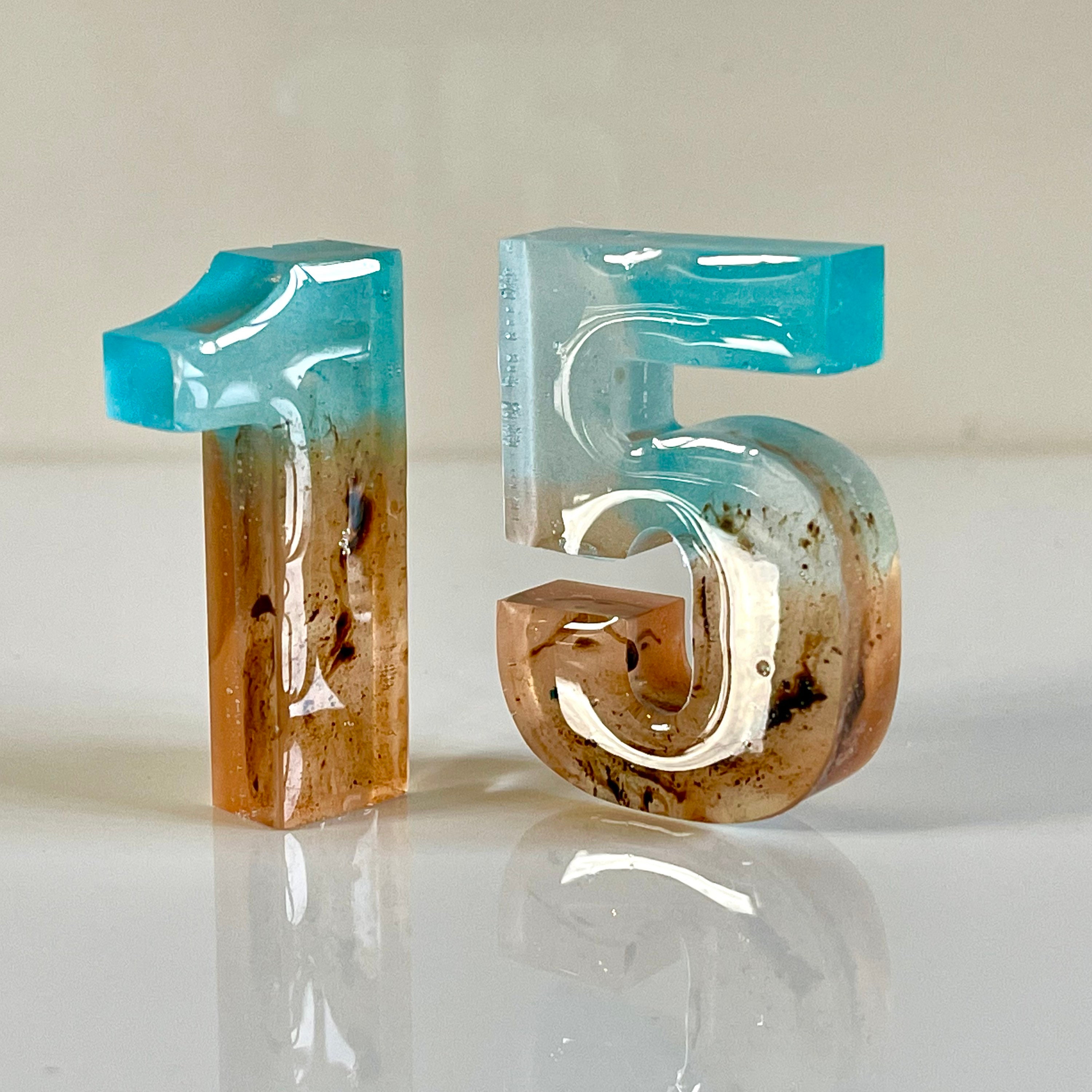 Handmade Resin Numbers With Glow in the Dark Powder - Etsy