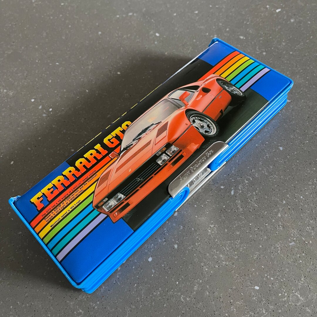 Vintage Ferrari GTO Hard Pencil Case. Double Sided Design and Storage ...