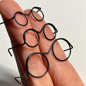 Miniature Black Wire Frame Doll, Bear Reading Glasses. 3 Sizes ...