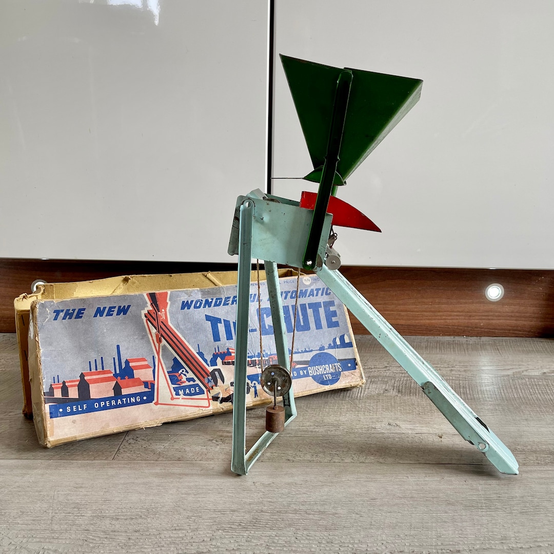 The New Wonderful Automatic Tip Chute by Bushcrafts. 1950s Tinplate ...