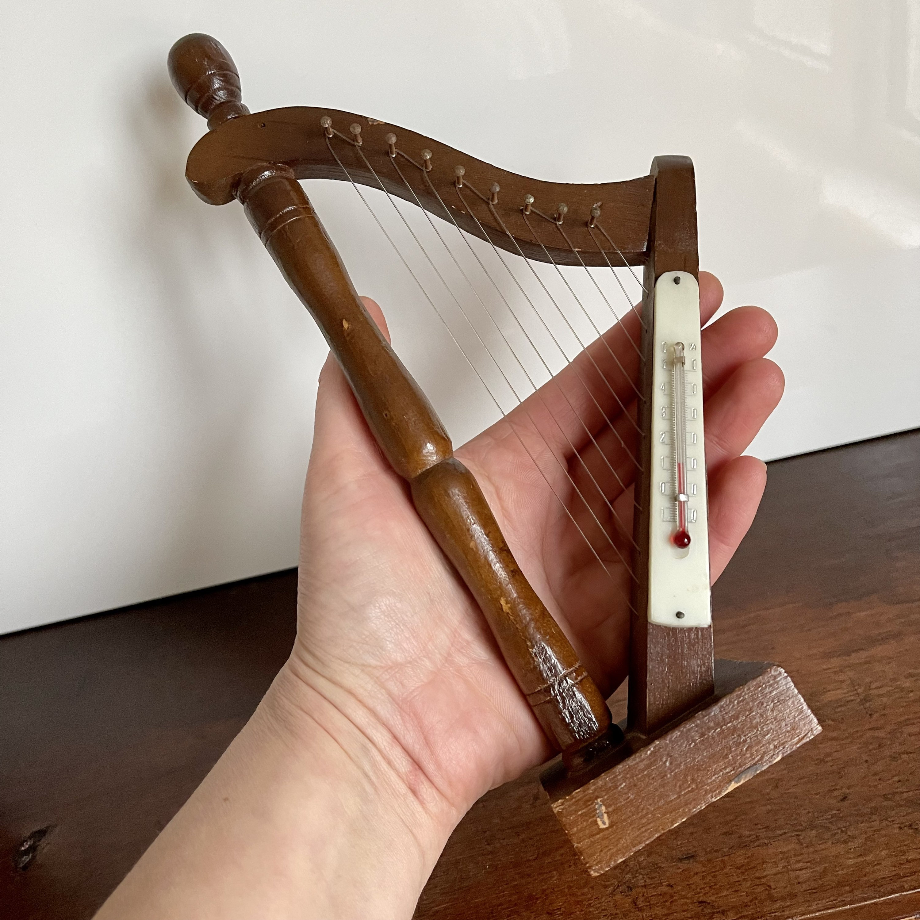 Vintage Novelty Wooden Thermometer Shaped Like a Harp | Etsy