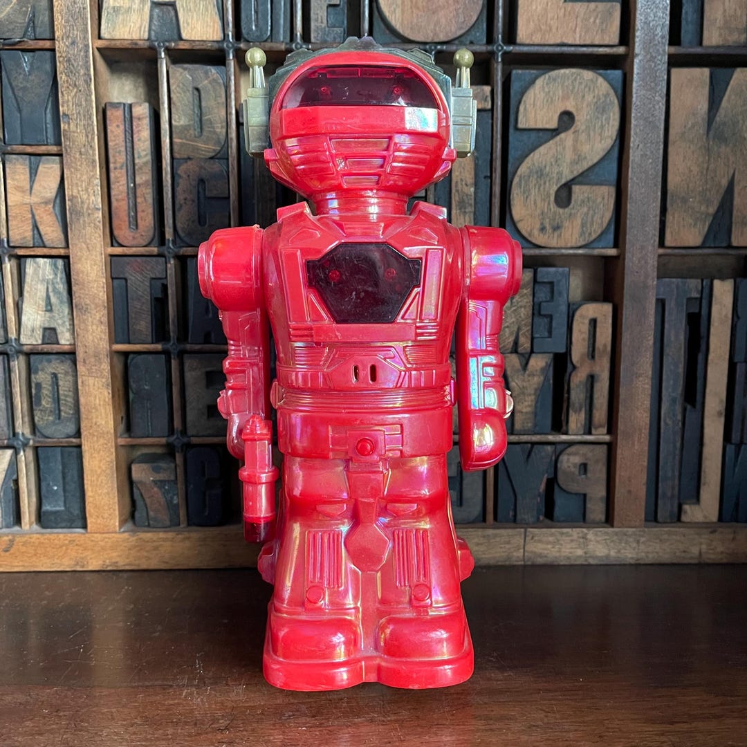 Vintage Red Plastic Robot. Spares, Repairs - Etsy