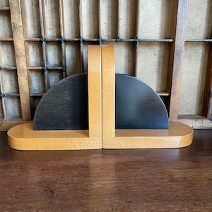 Vintage Art Deco Style Wooden Bookends - Etsy UK