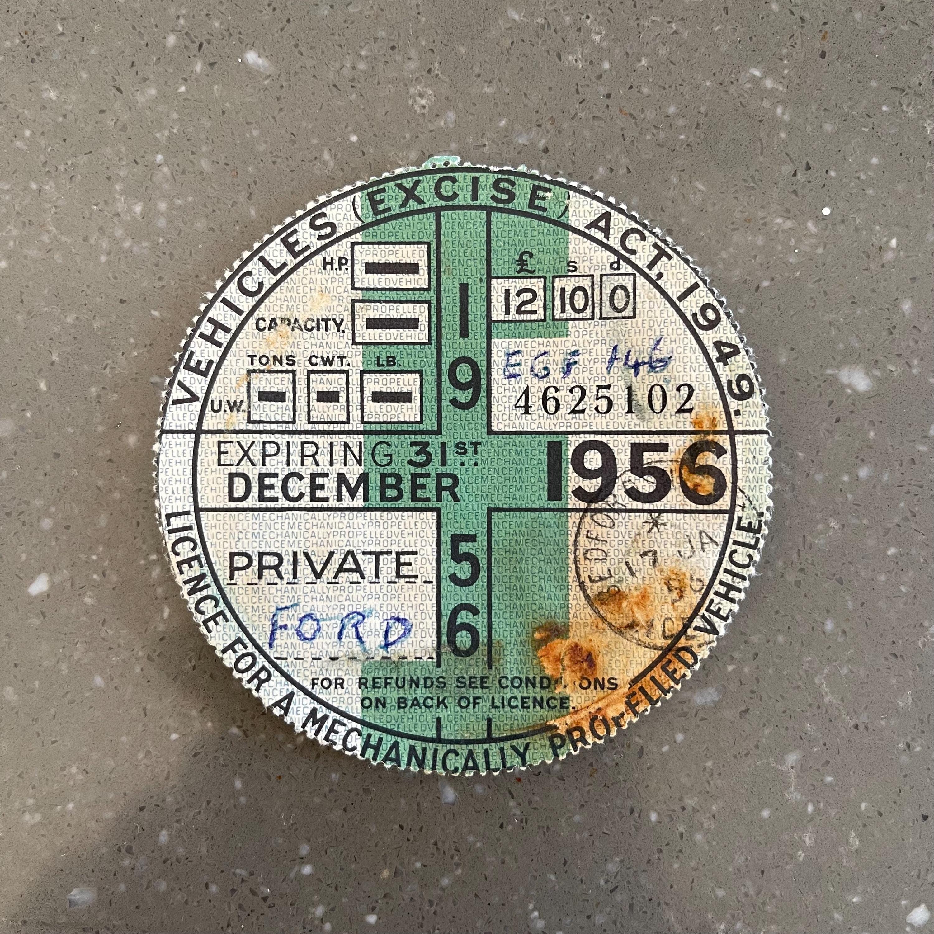 Original Vintage UK Road Tax Disc. Choose Your Date. 1956-1982 - Etsy