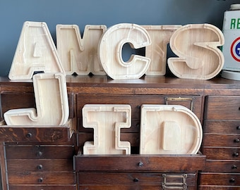 Wooden Letter Money Box | Etsy Canada