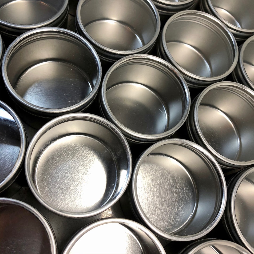 10 Small Round Metal Gift Tins With Clear Window Slip Lid. 48mm X 30mm ...