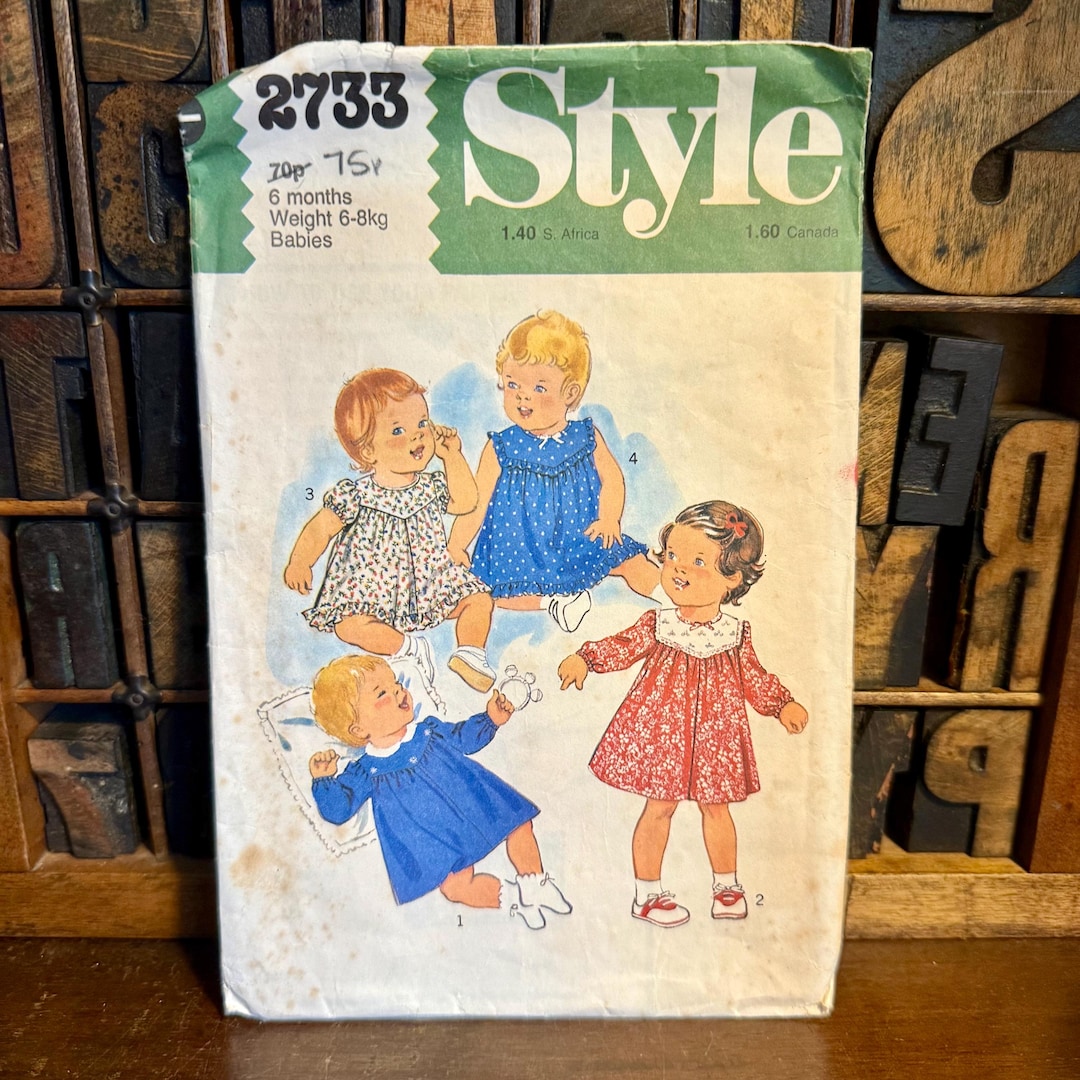 1979 Style Baby Dress Sewing Pattern, Size 6 Months. NO.2733 - Etsy