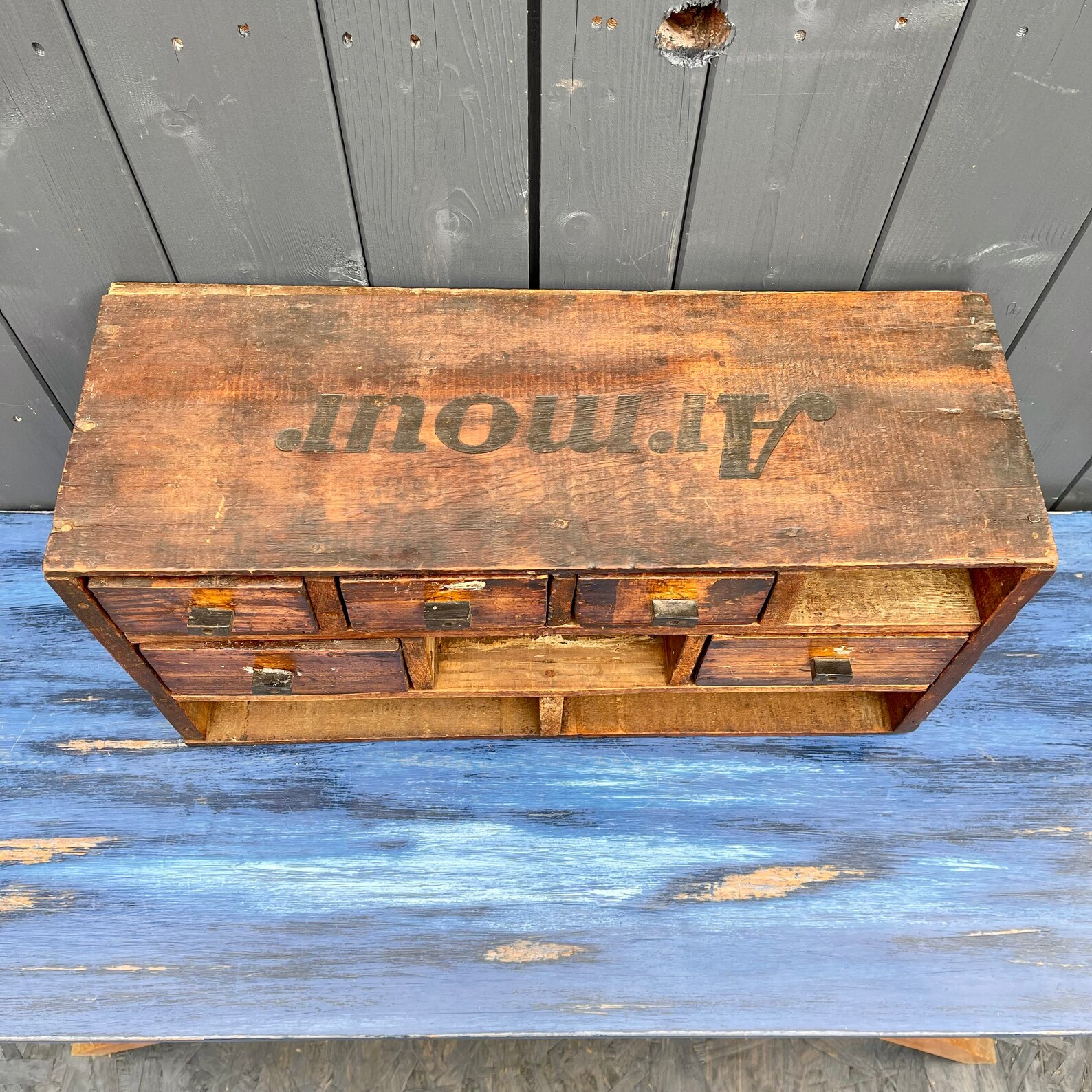 Small Rustic 5 Drawer Chest Made From Wooden Crates - Etsy