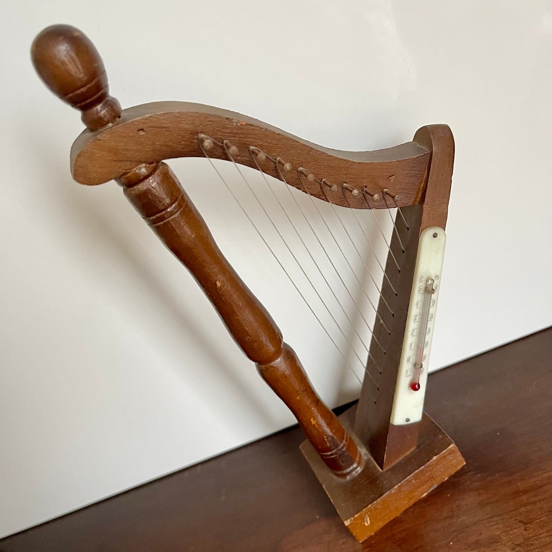 Vintage Novelty Wooden Thermometer Shaped Like a Harp - Etsy