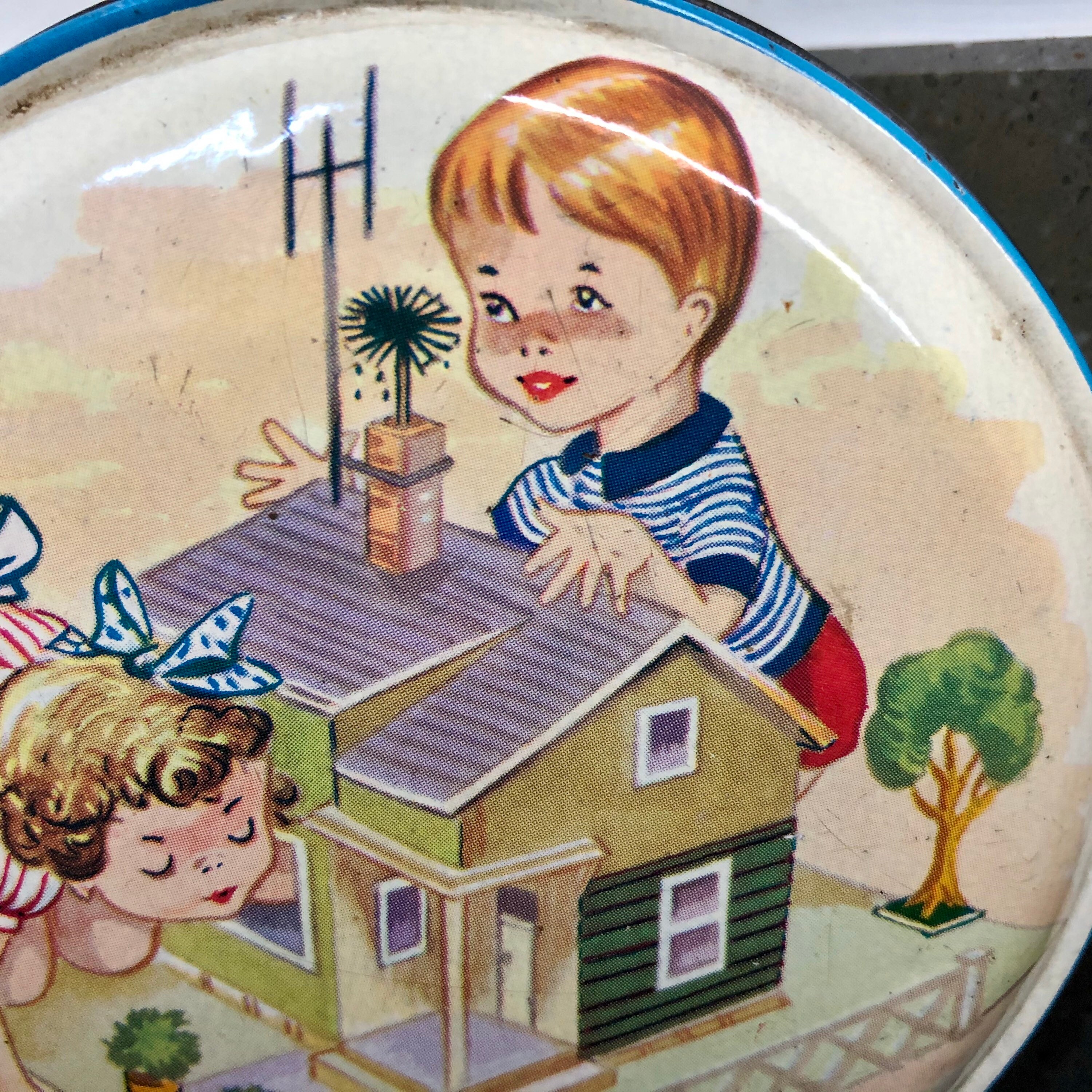 1930s Sweet Tin From DAINTEE. Children Playing With Dollhouse | Etsy