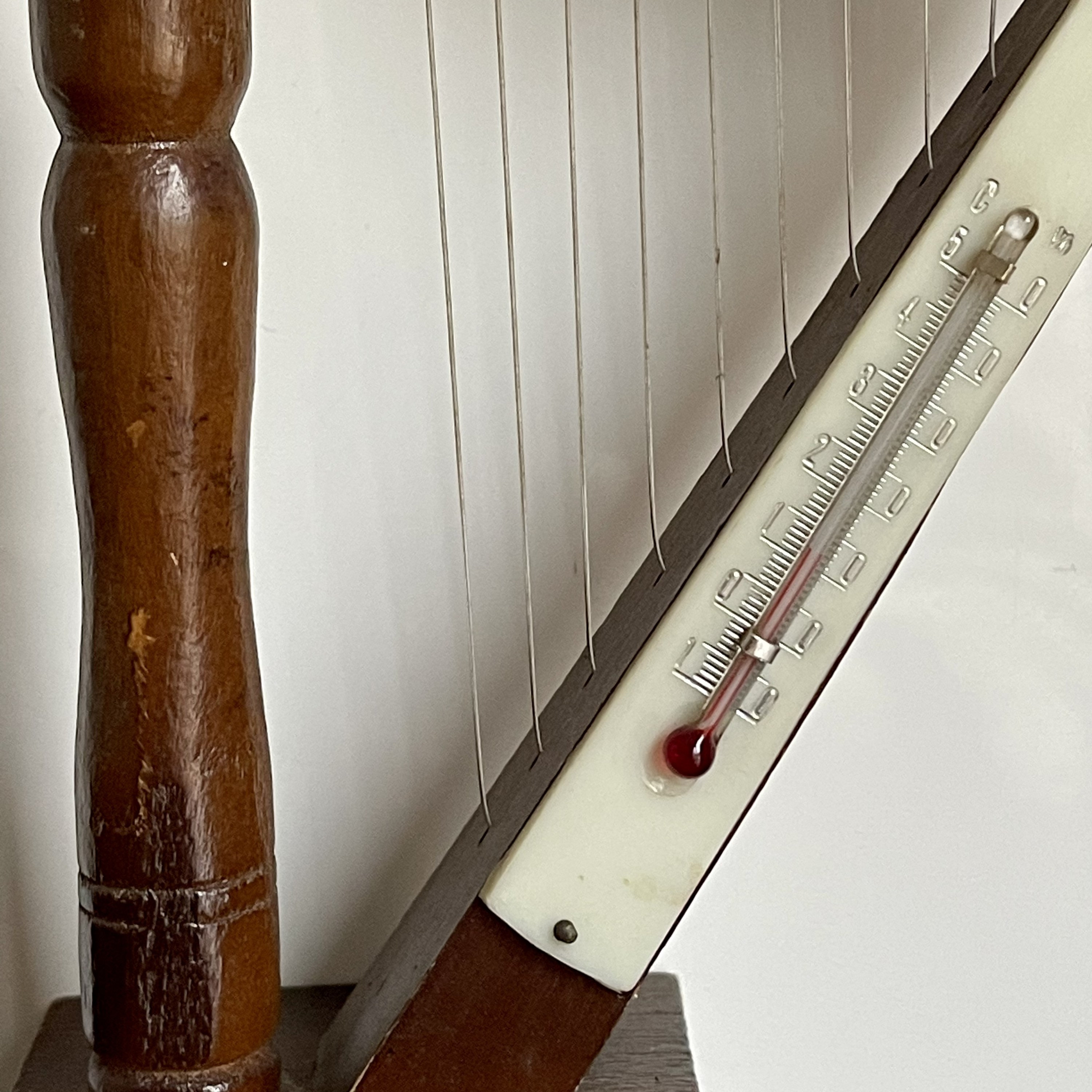 Vintage Novelty Wooden Thermometer Shaped Like a Harp | Etsy
