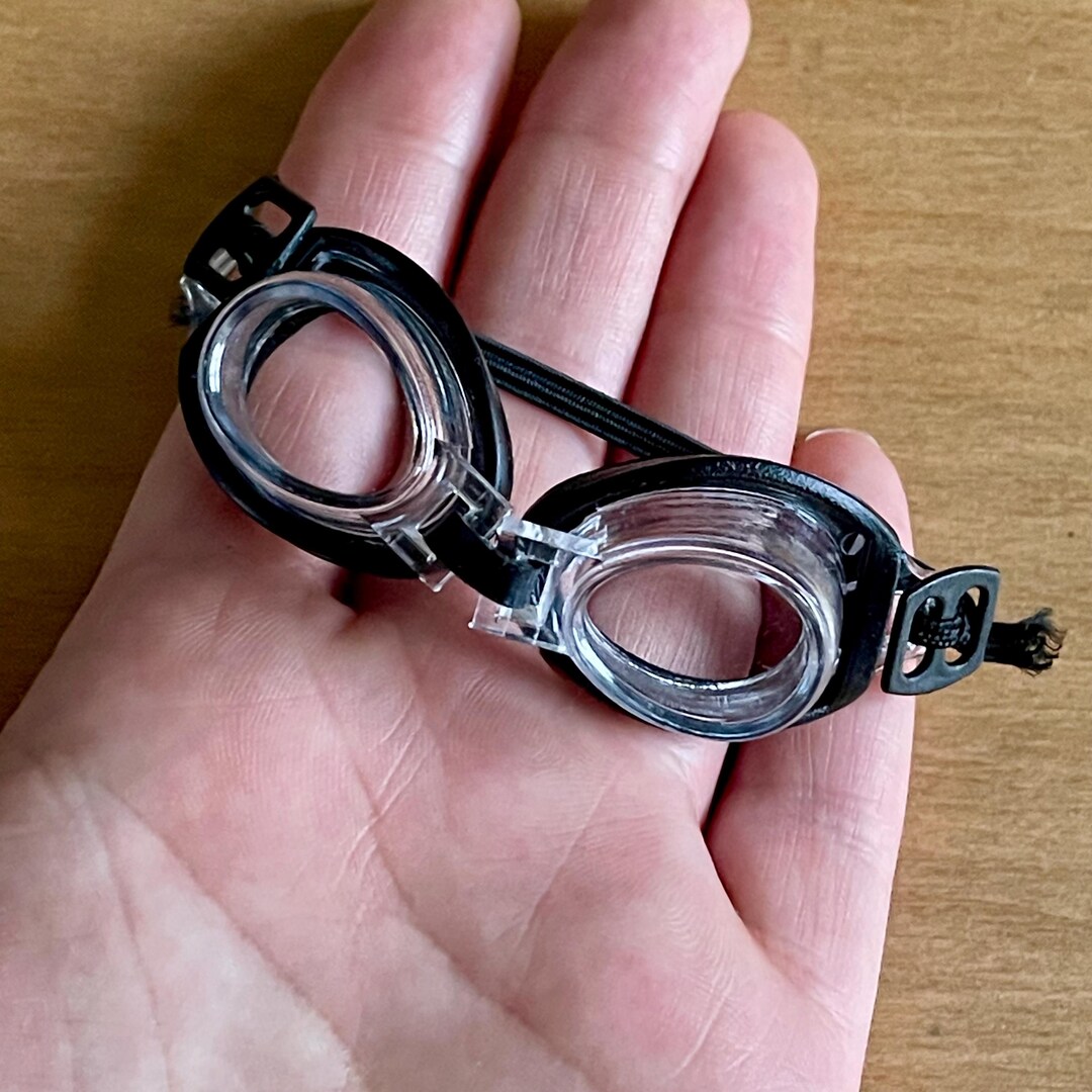 Miniature Black Swimming Goggles. Doll, Bear, Prop, Cute! - Etsy