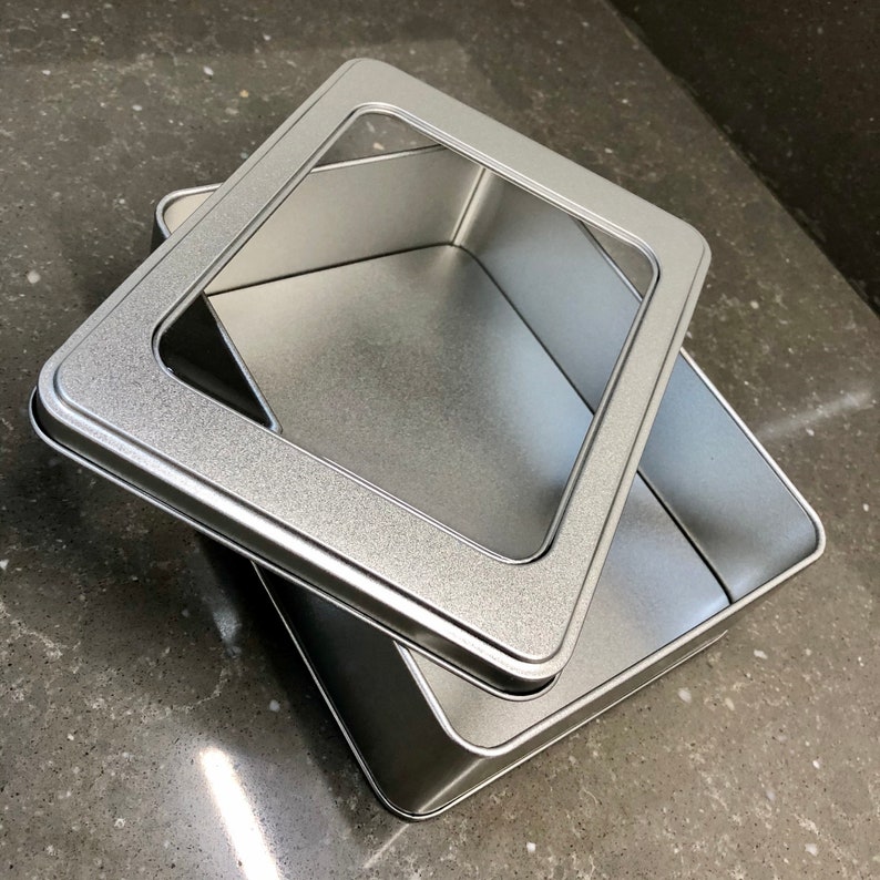Extra Large Rectangular Food Safe Tin With Stepped Window Lid. | Etsy UK