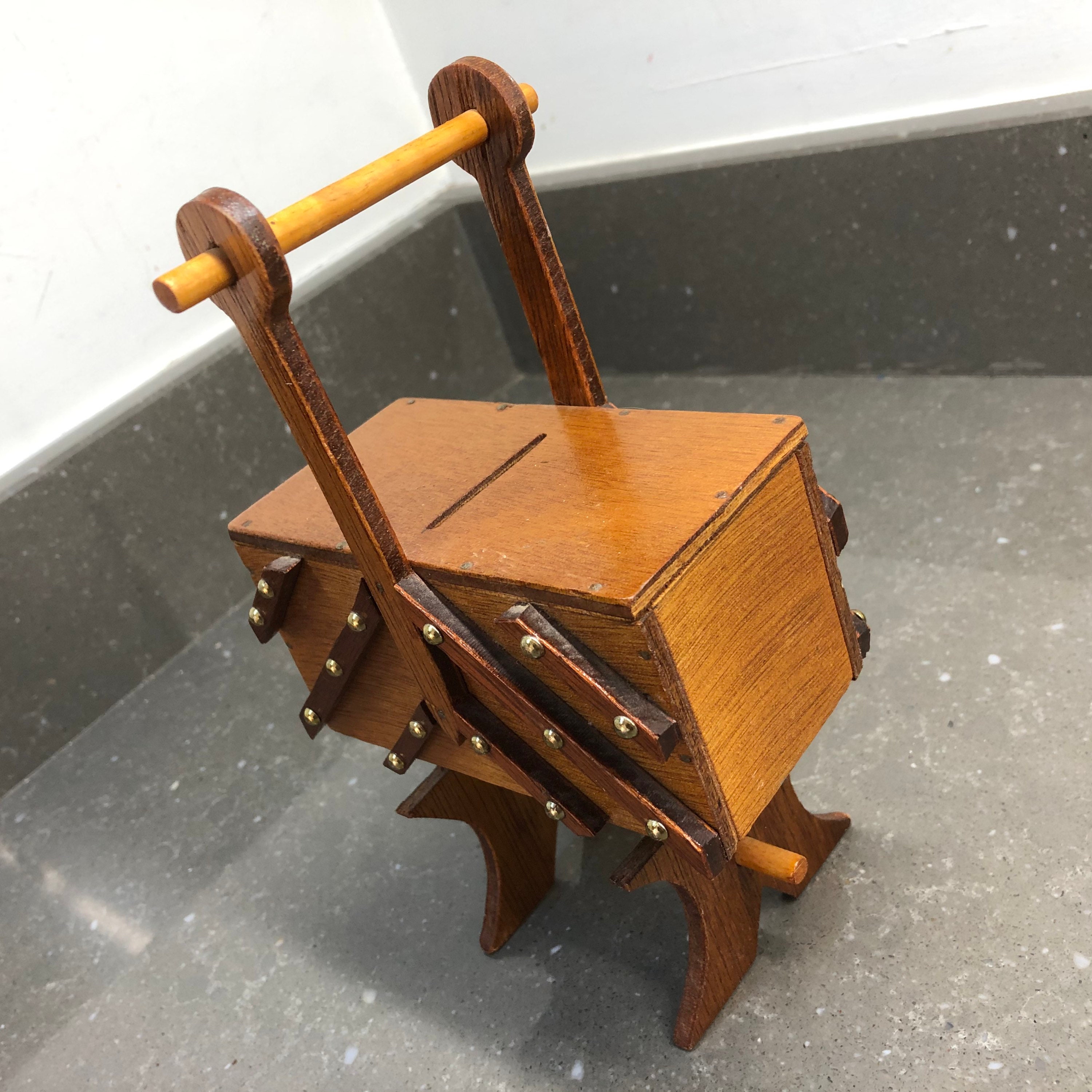 Vintage Handmade Miniature Sewing Box Piggy Bank - Etsy UK