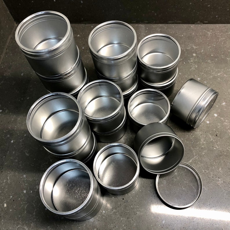 10 Small Round Metal Gift Tins With Clear Window Slip Lid. - Etsy