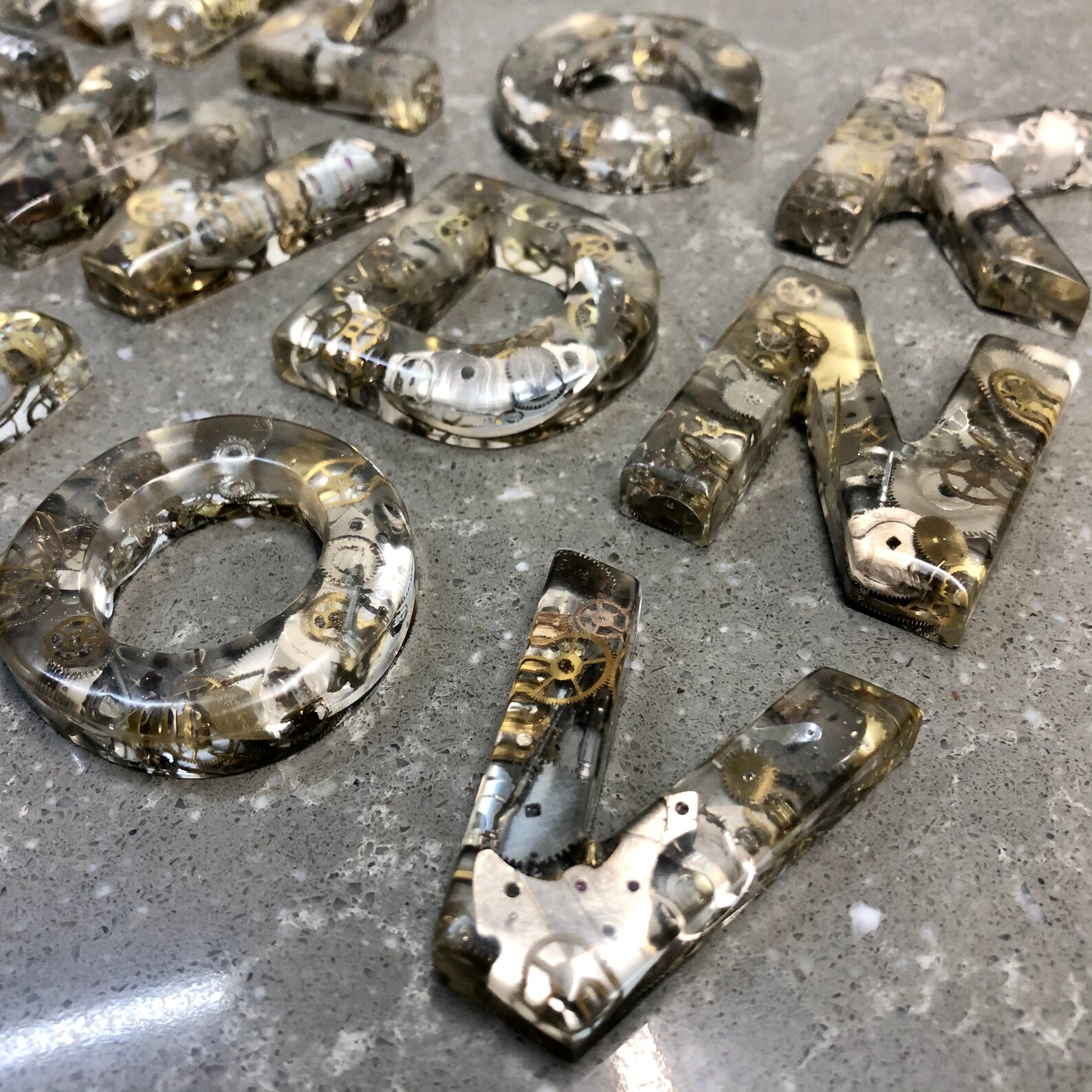 Handmade Steampunk Resin Letters. Alphabet Initials Gold and - Etsy UK