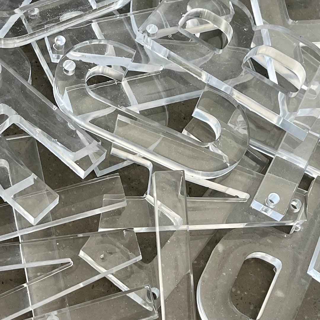 Handmade 70mm Glass Effect Clear Resin Letters, Alphabet, Initials ...
