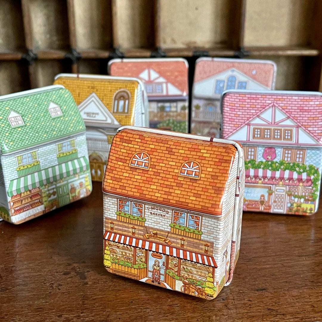 Cute Miniature Tinplate Tin House, Shop, Bakery Shaped Gift Box. Choose ...