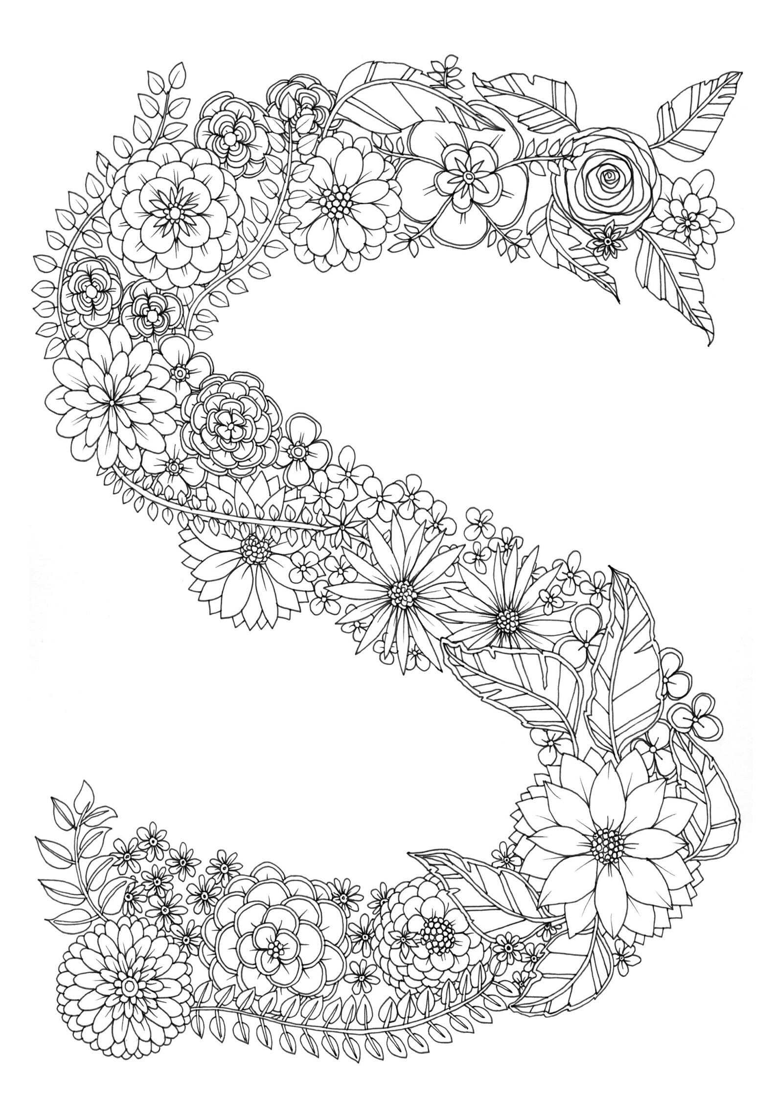 Digital Download. Full FLORAL ALPHABET Plus Ampersand Hand - Etsy