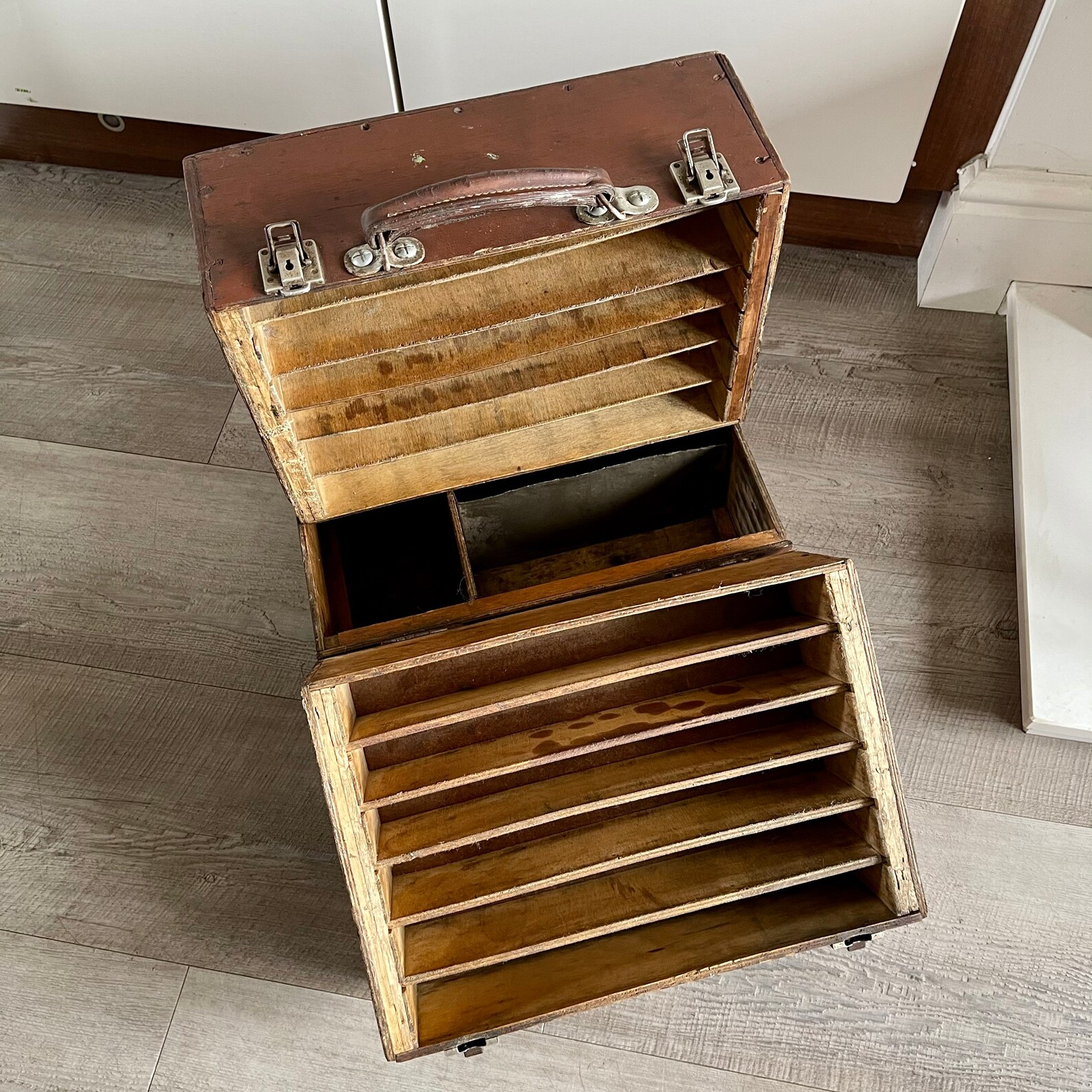 Large Vintage Tool Case With 12 Shelves and 3 Compartments - Etsy UK