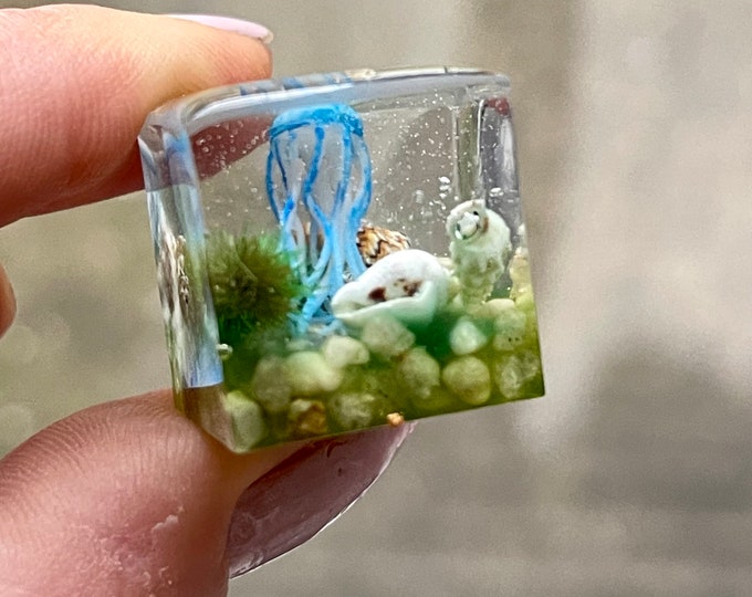 Handmade Miniature Aquarium With Tiny Jellyfish. Two Styles Available ...