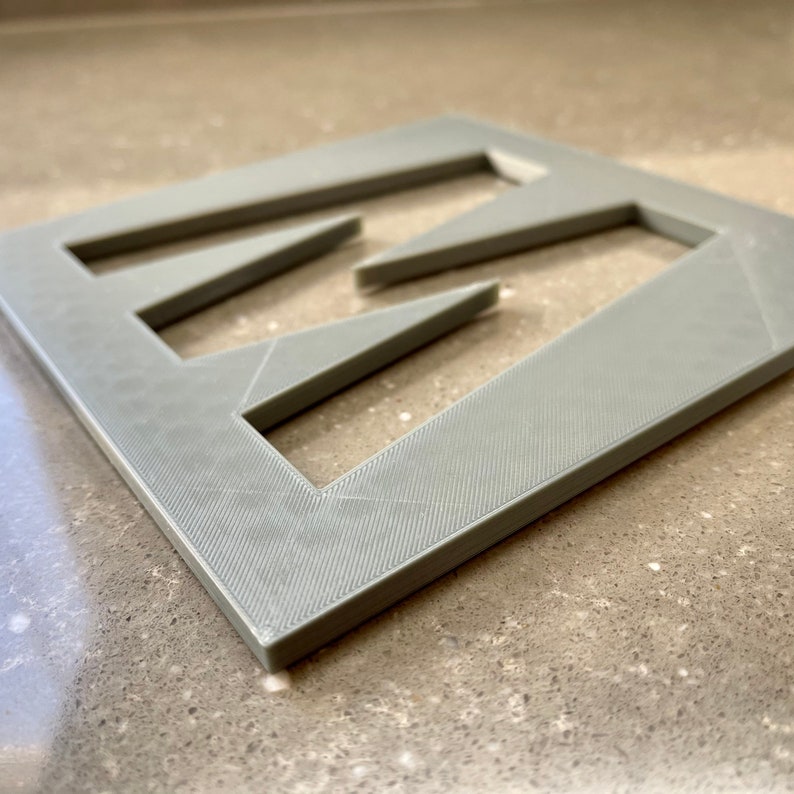 Large 3D Printed Letter Stencil. Initial W in Gunmetal Grey - Etsy UK