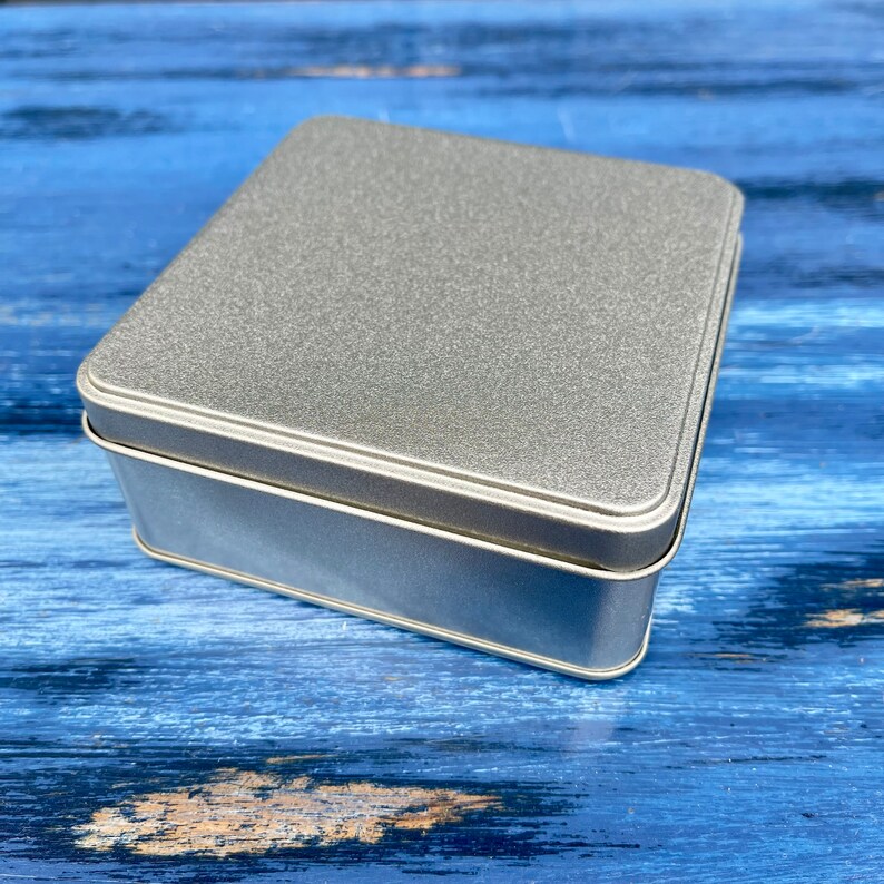 Food Safe Square Tin With Slip Lid - Stepped for Stacking. 127 X 52mm ...