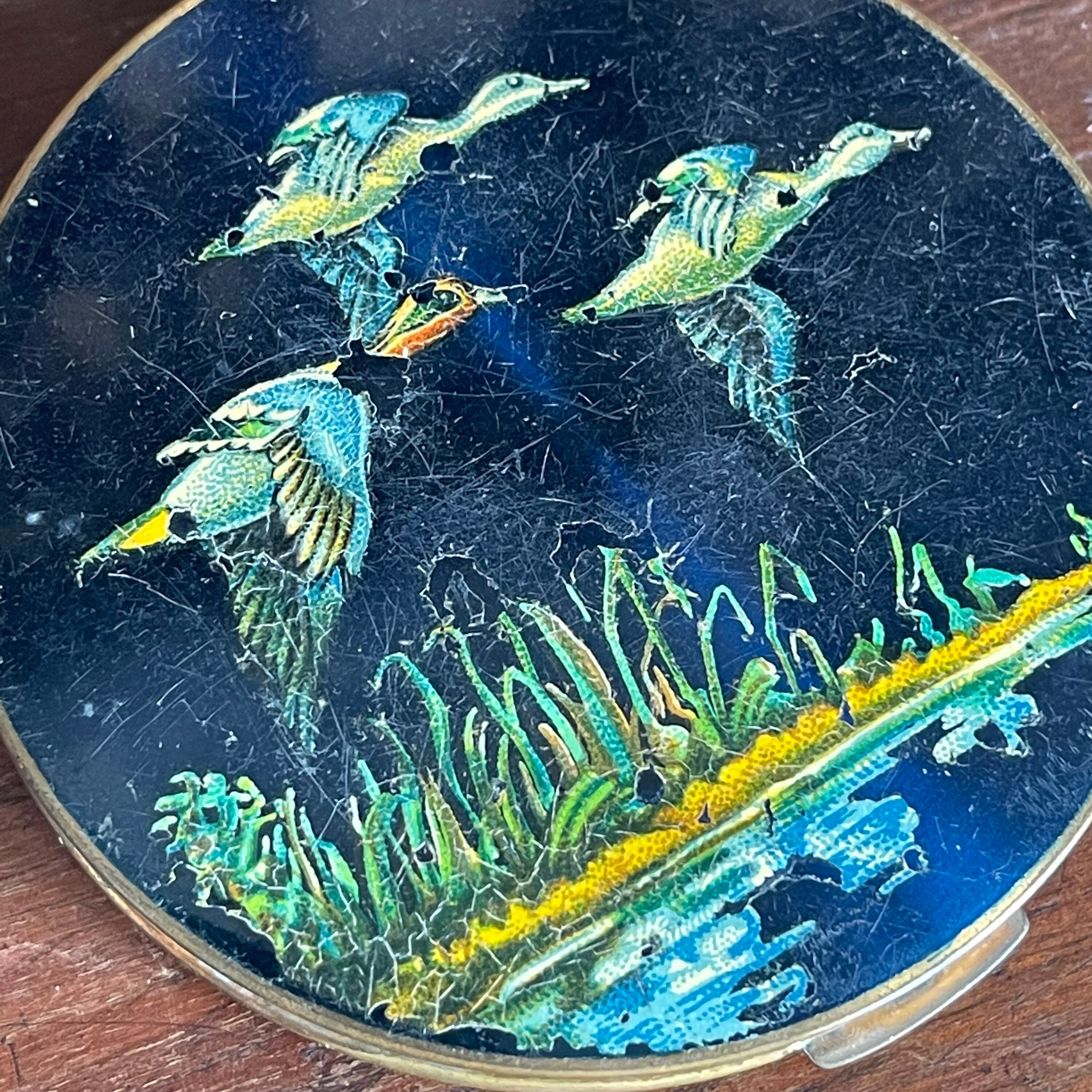 Vintage Stratton Compact Mirror. Flying Ducks - Etsy
