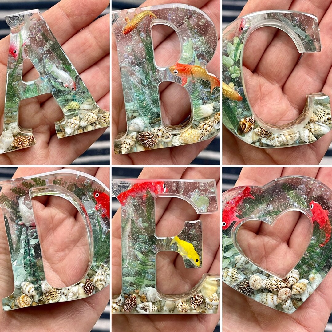 Handmade Resin Letters/alphabet With Fish Tank Aquarium - Etsy