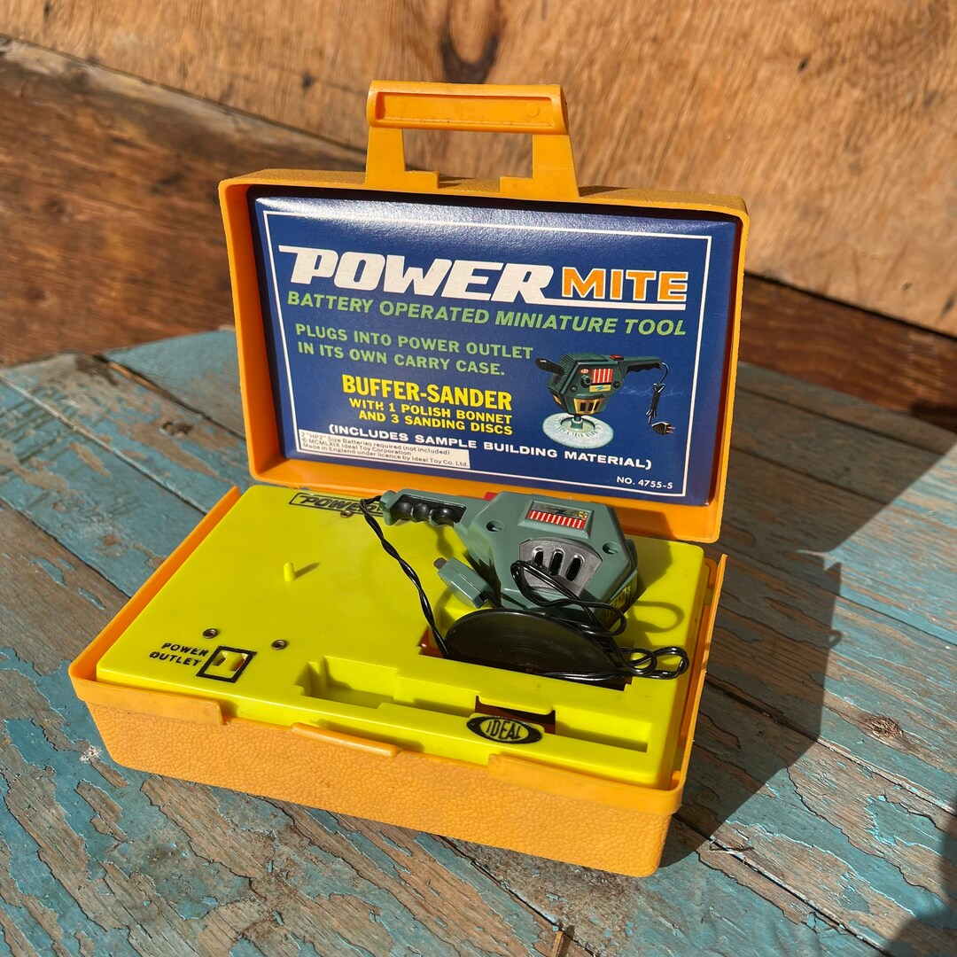 1969 POWERMITE Miniature Battery Operated Sander/buffer in Carry Case ...