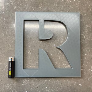 Large 3D Printed Letter Stencil. Initial R in Gunmetal Grey - Etsy