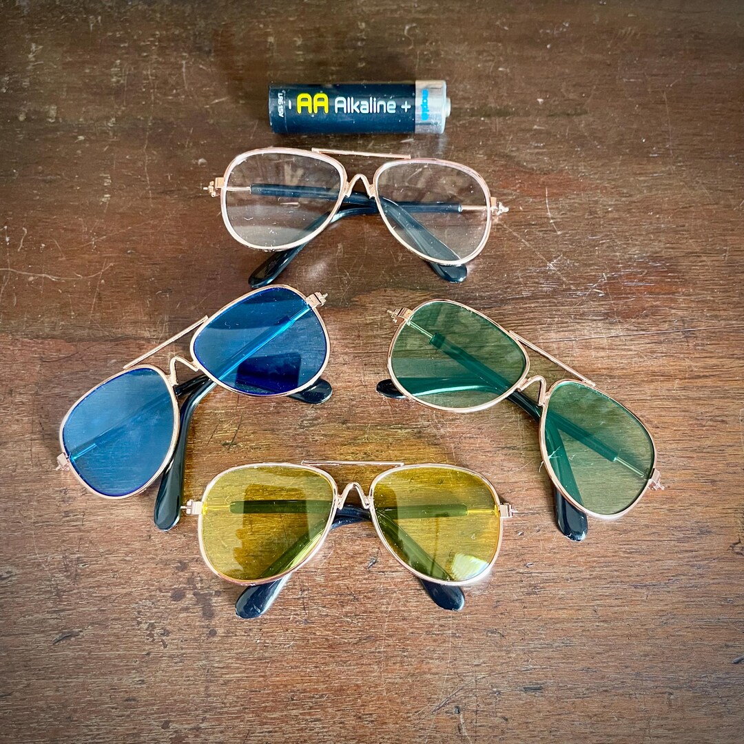 Wire Frame Doll 8cm Aviator Glasses and Sunglasses. 4 Colours in Stock ...