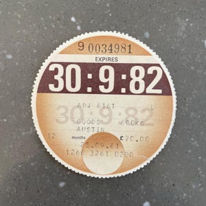 Original Vintage UK Road Tax Disc. Choose Your Date. 1956-1982 - Etsy