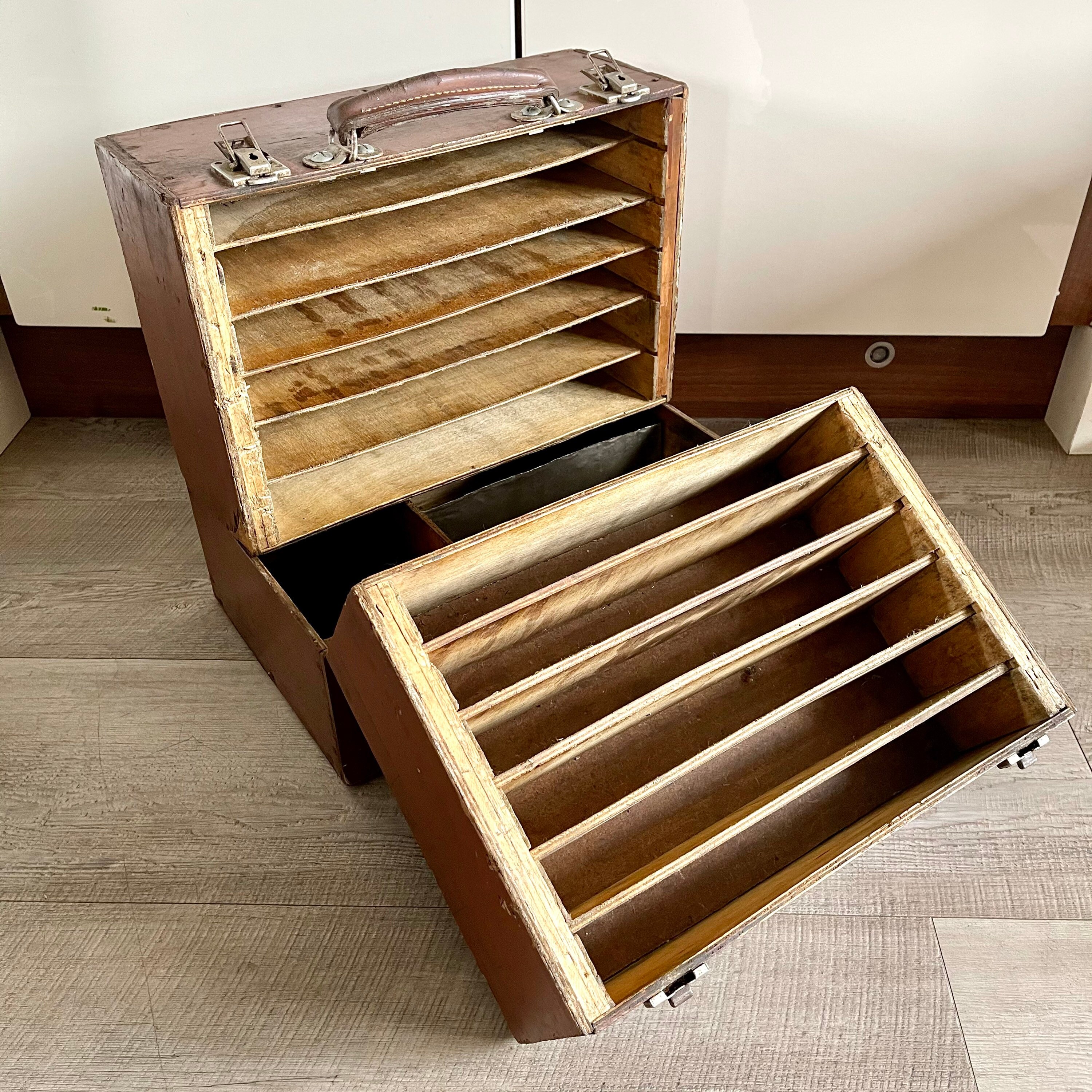 Large Vintage Tool Case With 12 Shelves and 3 Compartments - Etsy UK