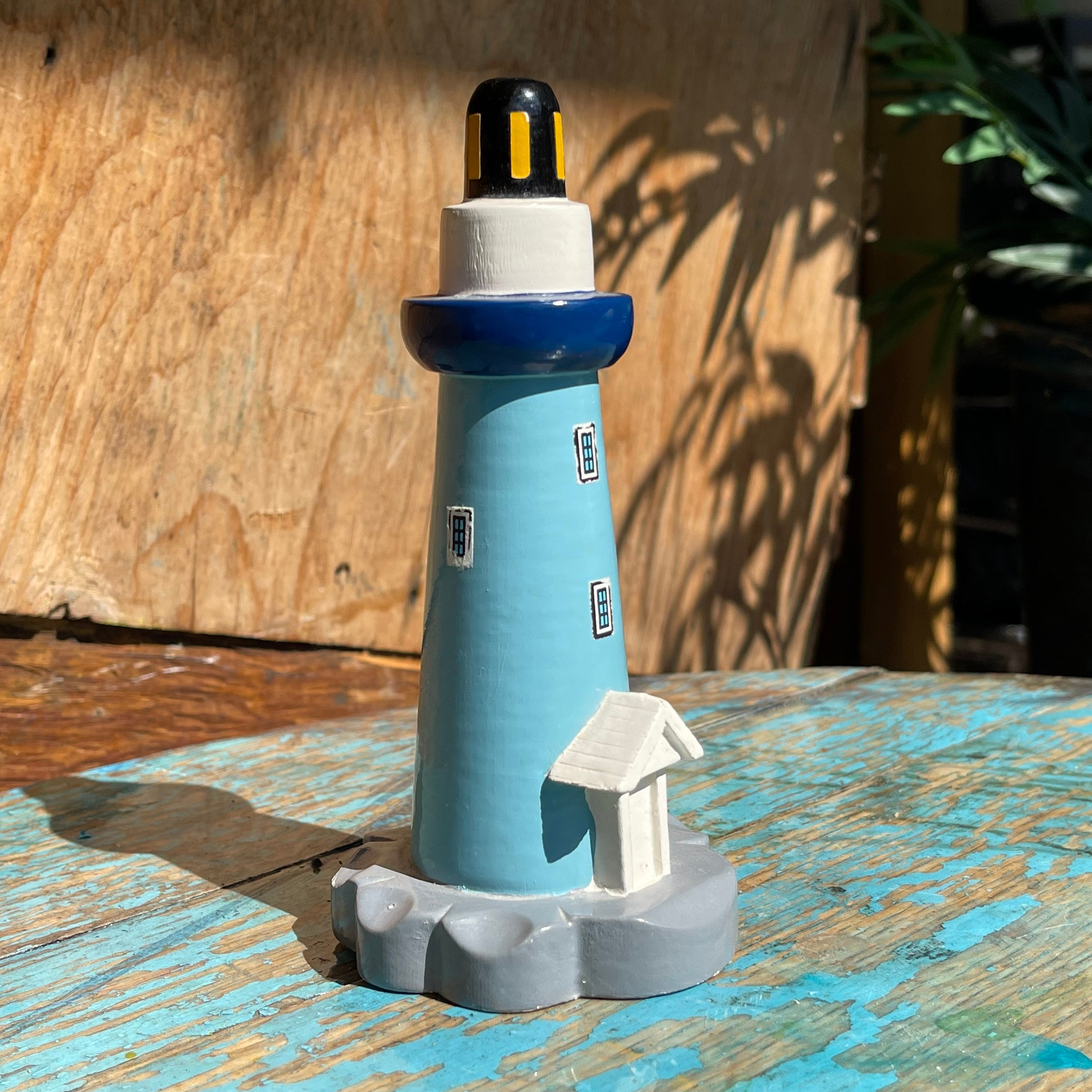 Small Wooden Lighthouse Decoration, Nautical Ornament - Etsy