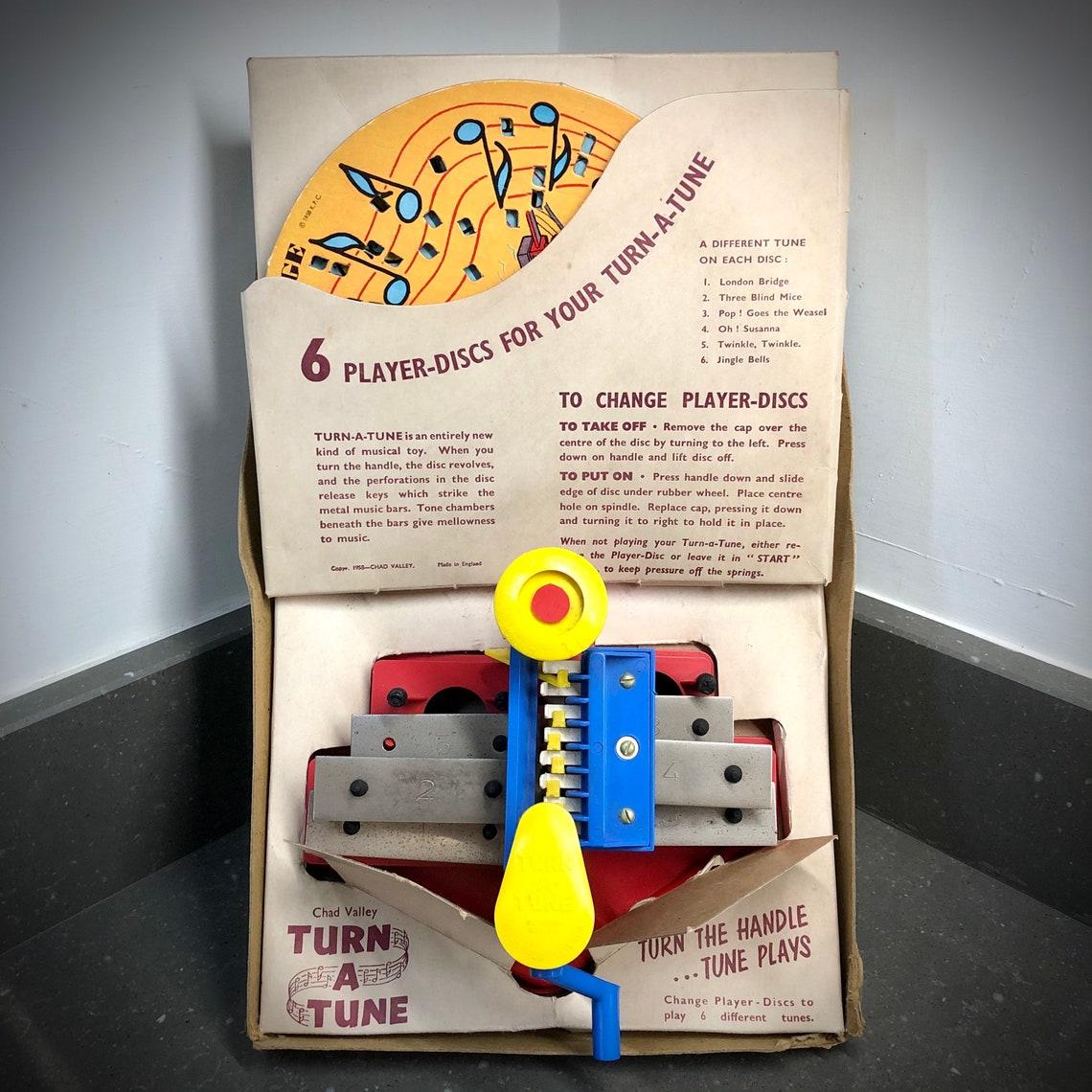 1960s Chad Valley Turn A Tune Disk Player Musical Toy - Etsy
