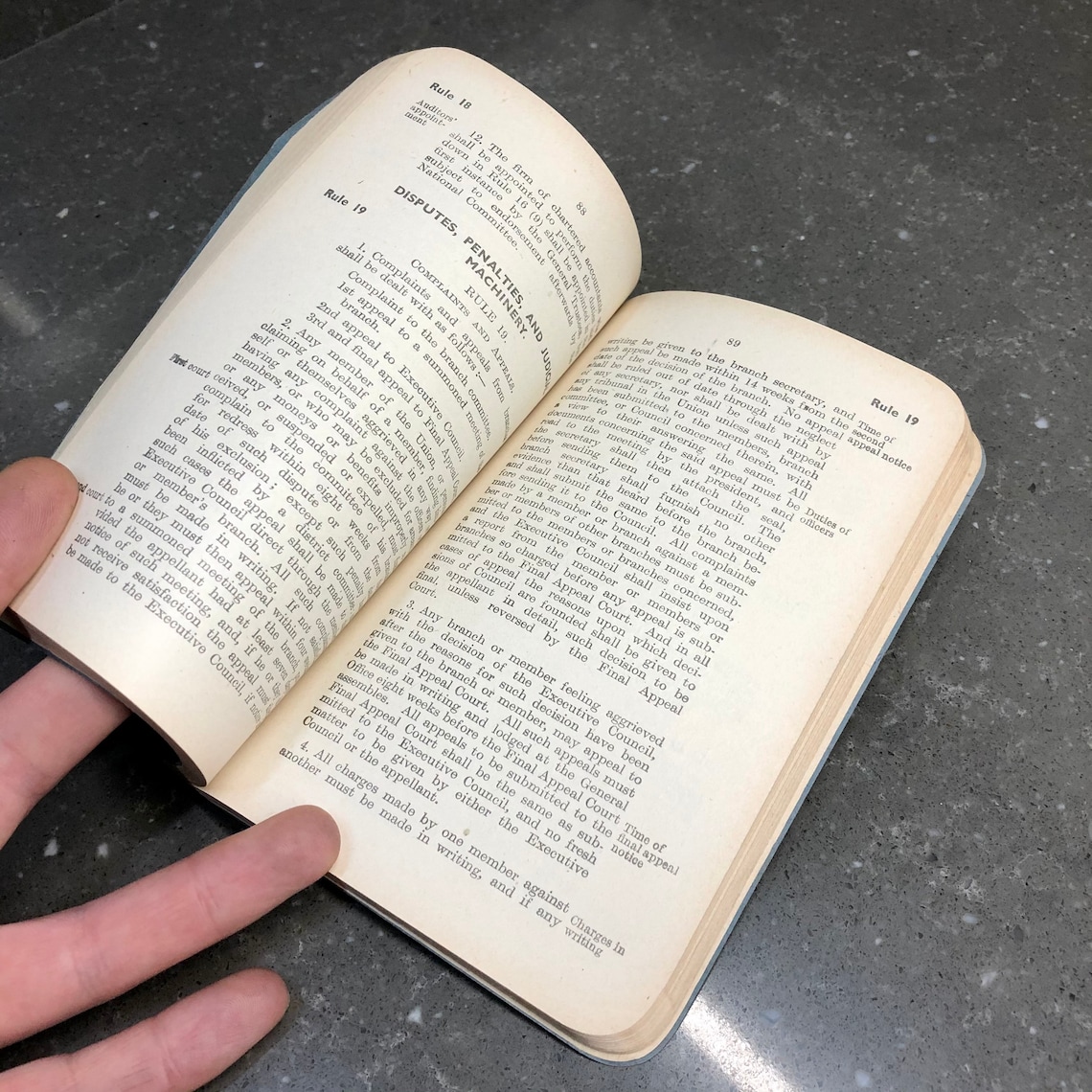 1940s Pocket Amalgamated Engineering Union Book. RULES Part 1. | Etsy