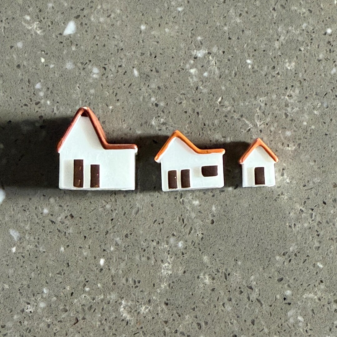 Set of 3 Miniature Model Resin Houses - Etsy