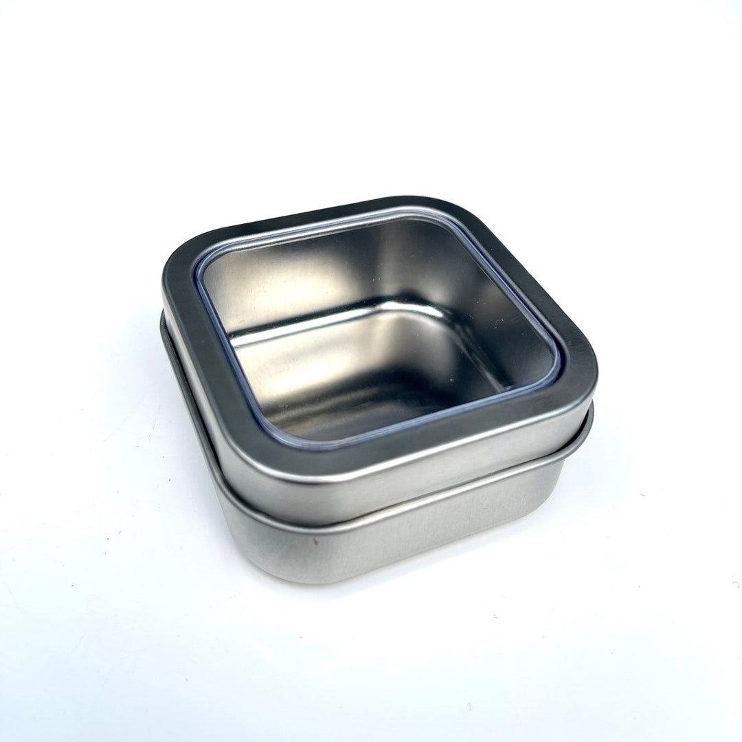 Square Food Safe Tin With Window Lid. 62mm X 35mm - Etsy Australia