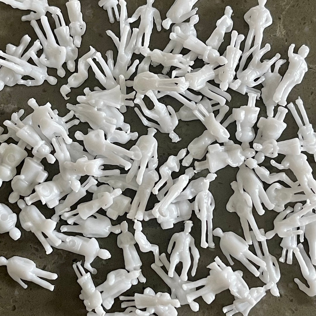 Set of 9 Unpainted 1:150 Scale Model People. 12mm 1/2. Men, Women and ...