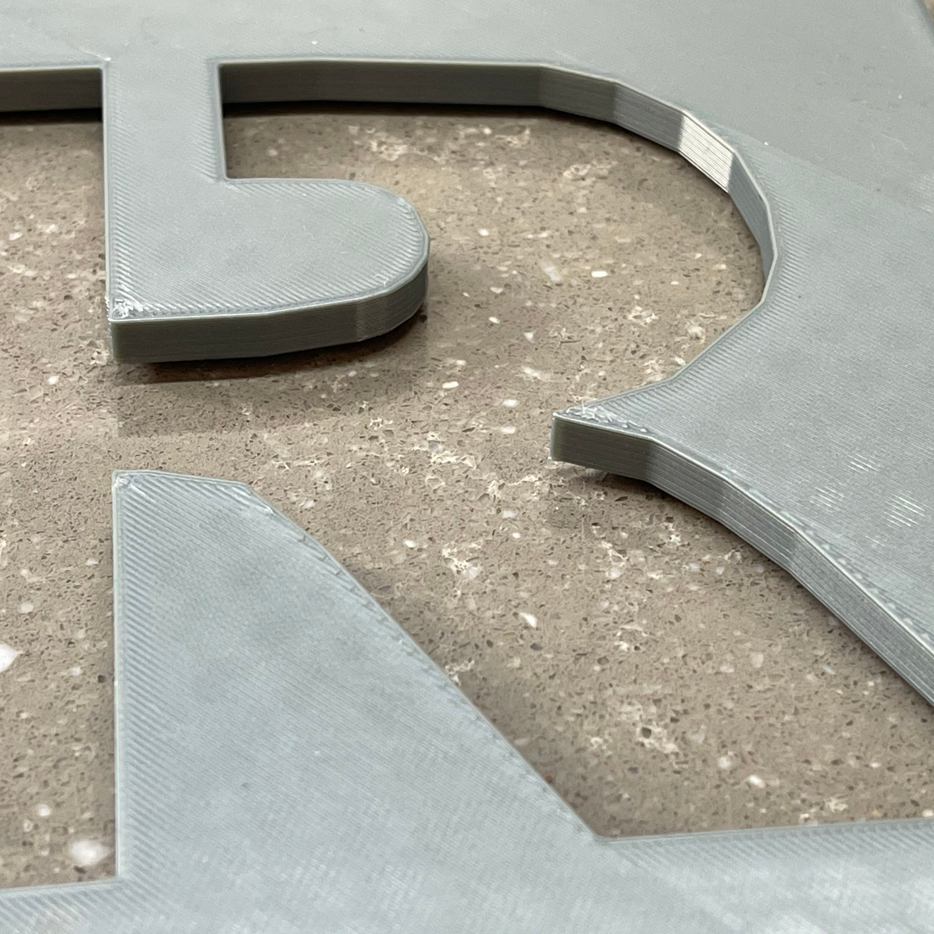 Large 3D printed letter stencil. Initial R in gunmetal grey | Etsy