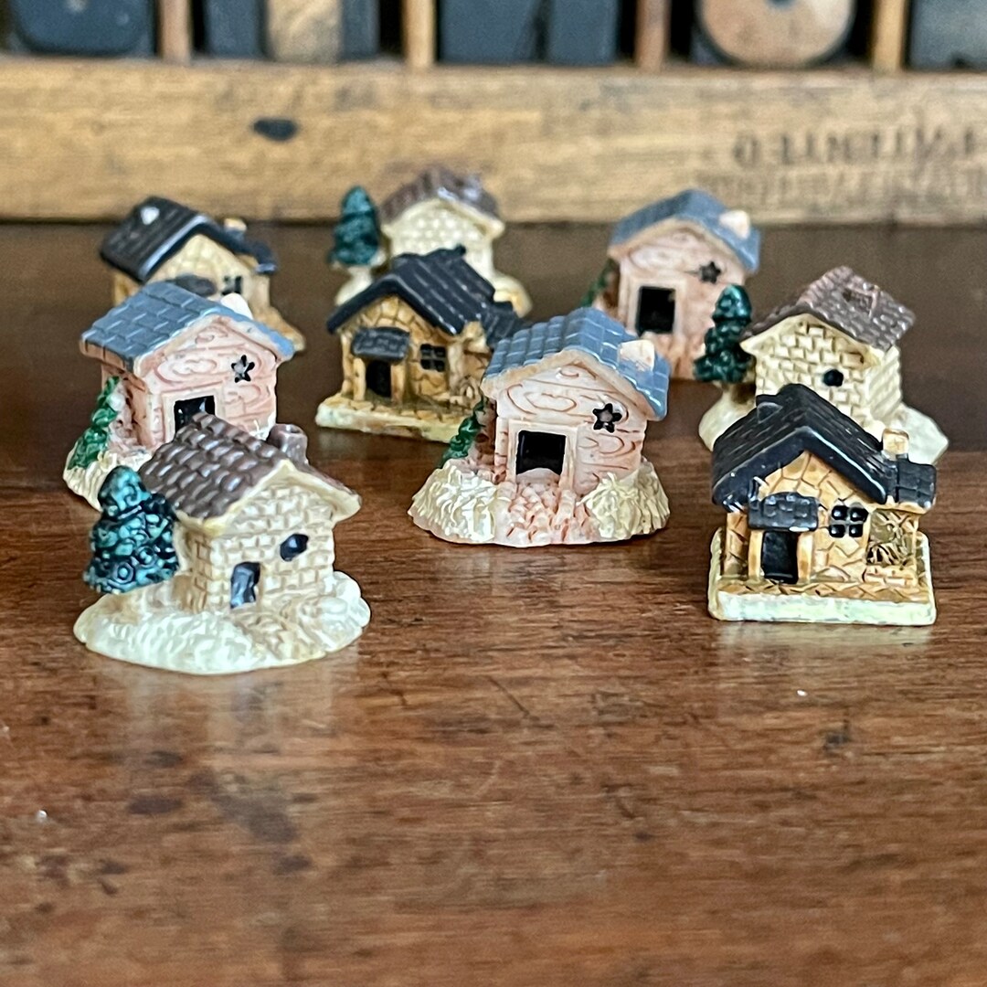 Miniature Resin Houses, Cottages for Crafts, Model Railway. Three ...