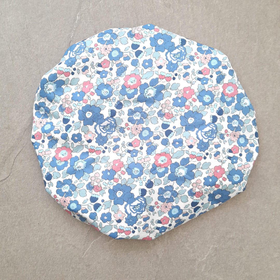 Liberty Print Betsy Tana Lawn in Blue Luxury Shower Cap With Soft ...