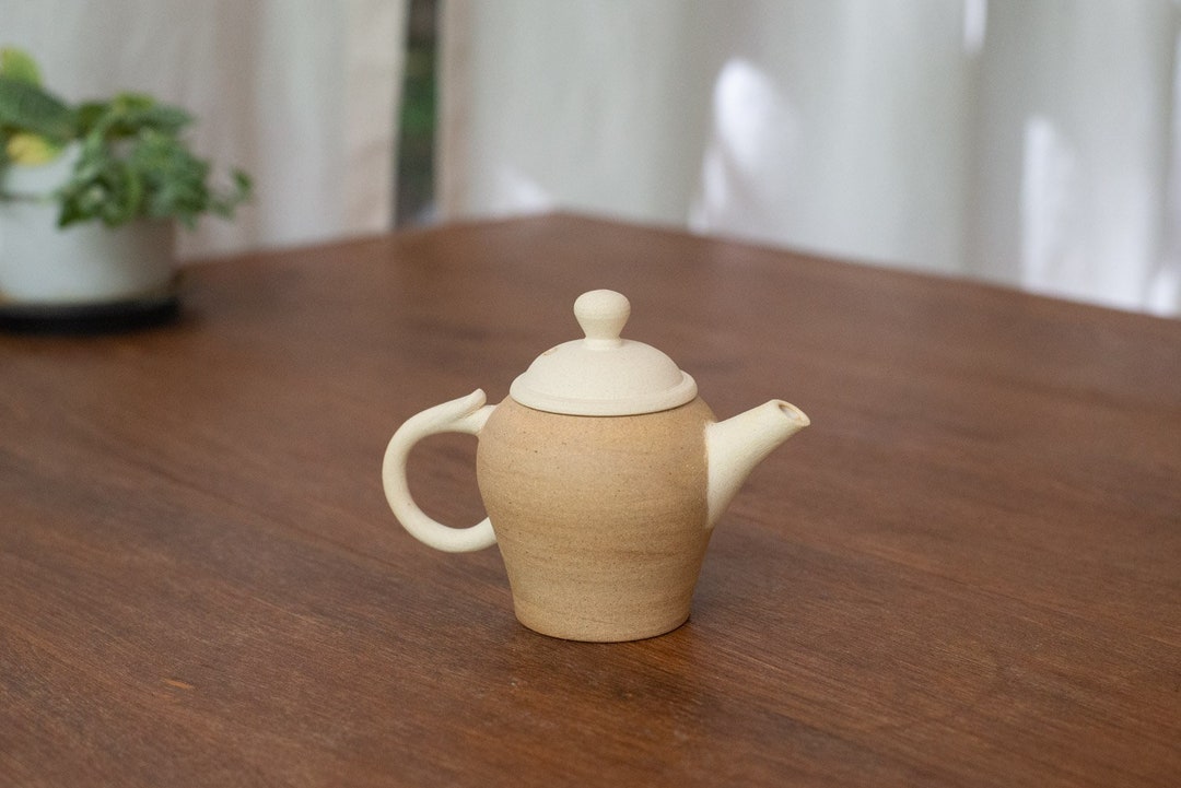 Small Teapot in Raw Clay 100 Ml Two Tones for Gong Fu Cha Tea - Etsy