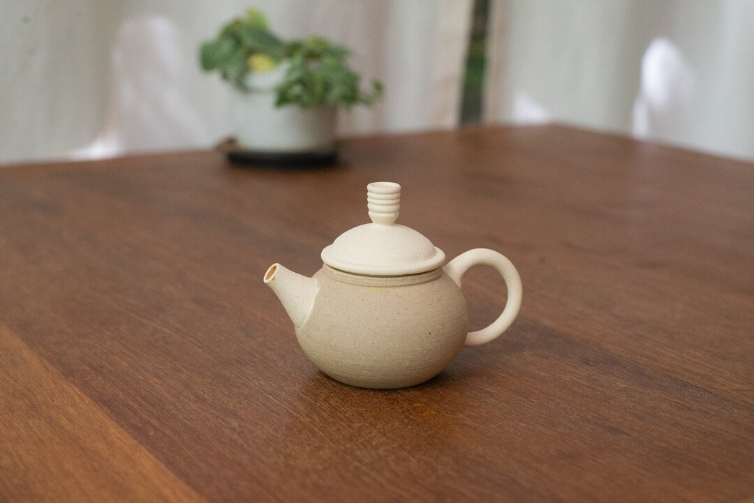 Small Teapot in Raw Clay 90 Ml Two Tones for Gong Fu Cha Tea - Etsy