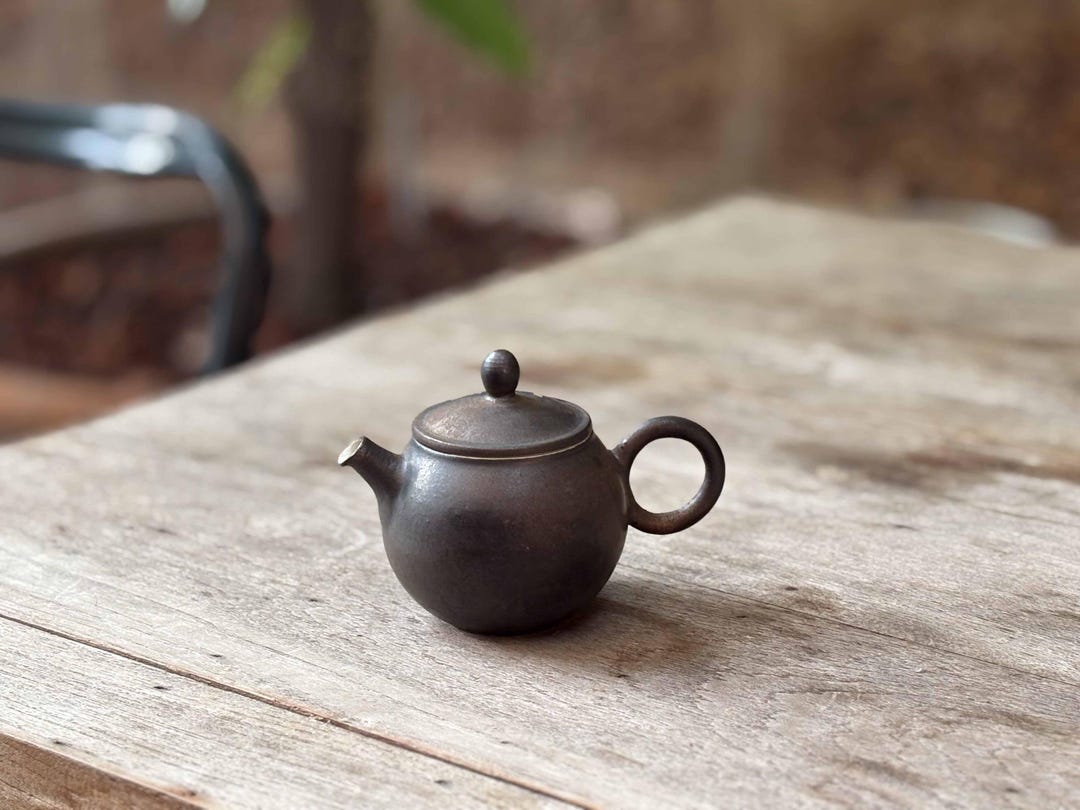 Little Teapot in Matt Black Glaze 100 Ml, Handmade Ceramic Teapot for ...